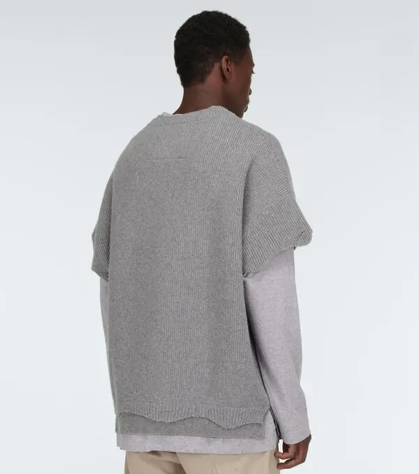 Givenchy Cut & Layer Wool And Cotton Sweater