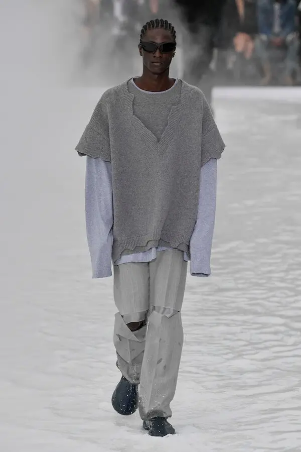 Givenchy Cut & Layer Wool And Cotton Sweater
