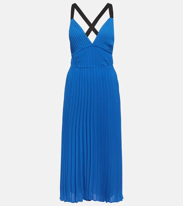 open lace back dress Pleated Halter Neck Asymmetrical Hem Gown - FINAL SALE
