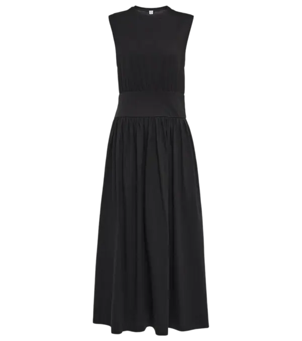 TOTEME Cotton Midi Dress - Black