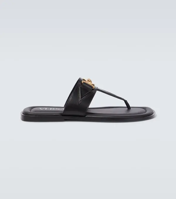 Versace Medusa Leather Thong Sandals