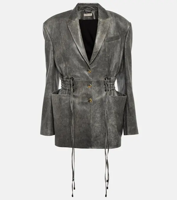 THE MANNEI Antibes Leather Blazer