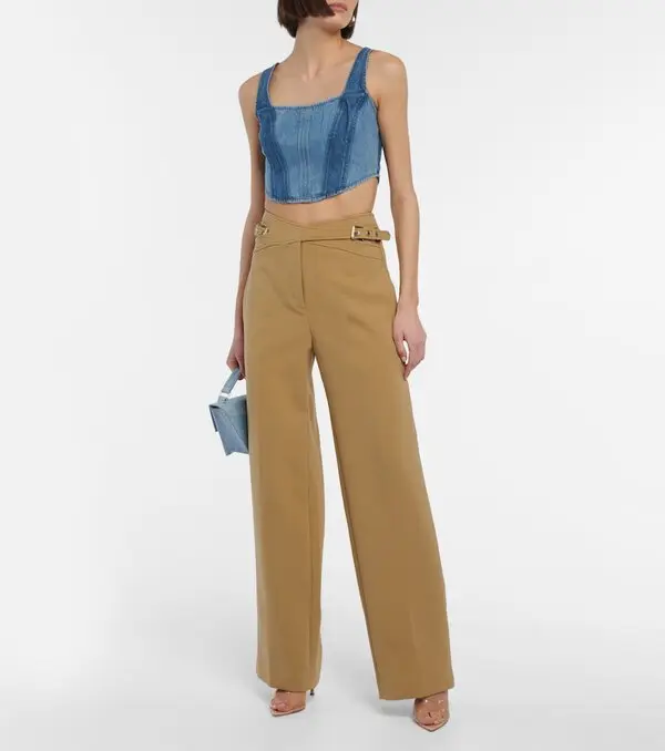 DION LEE Interlock High-rise Wide-leg Pants