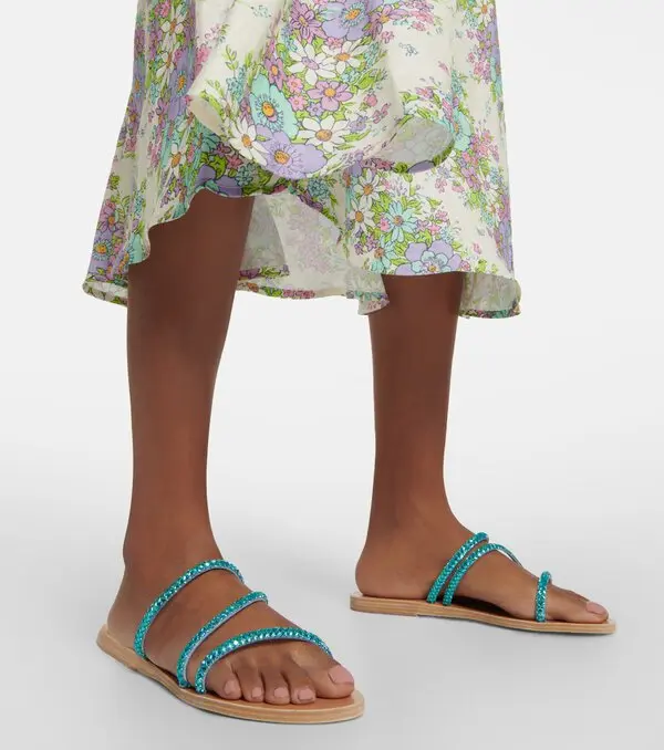 ANCIENT GREEK SANDALS Polytimi Embellished Leather Sandals