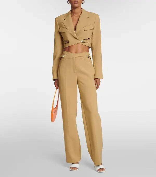 DION LEE Interlock Belted Cropped Blazer