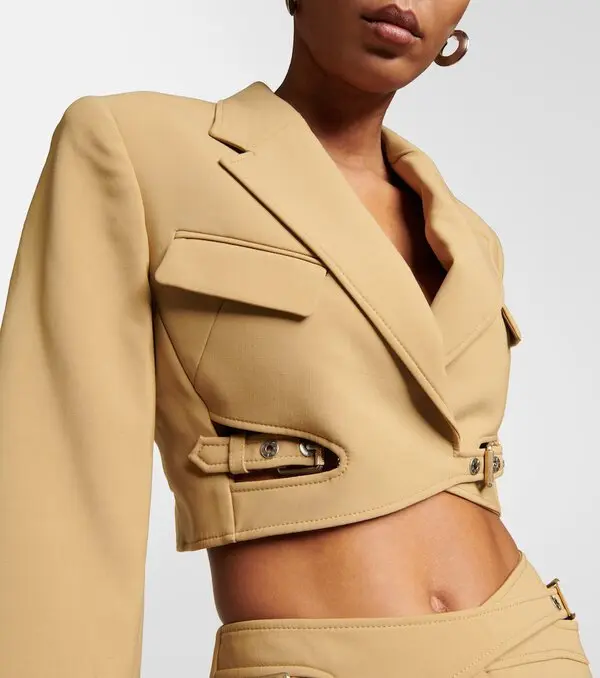 DION LEE Interlock Belted Cropped Blazer