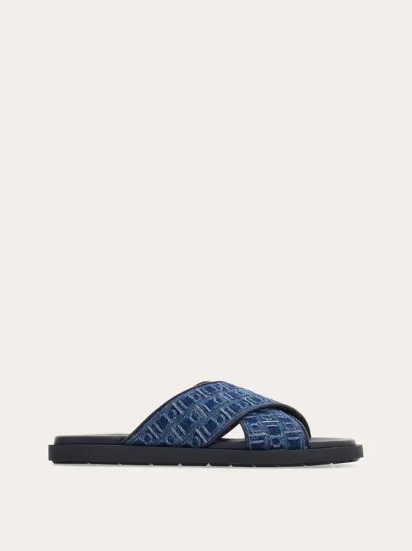 FERRAGAMO Monogram Sandals - Blue