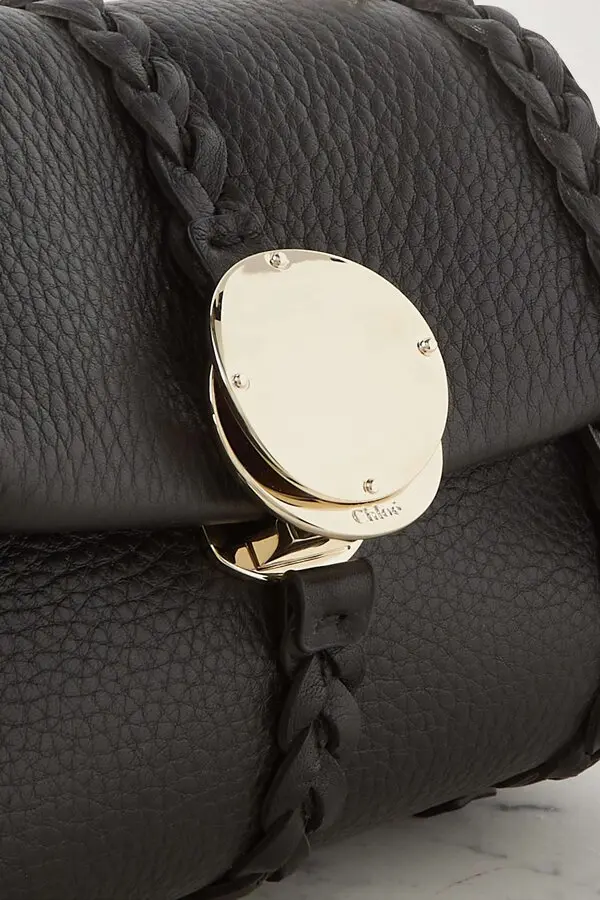 Chloé Net Sustain Penelope Small Tasseled Textured-leather Shoulder Bag