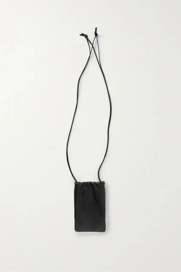 The Row Bourse Leather Phone Case - Black | Editorialist