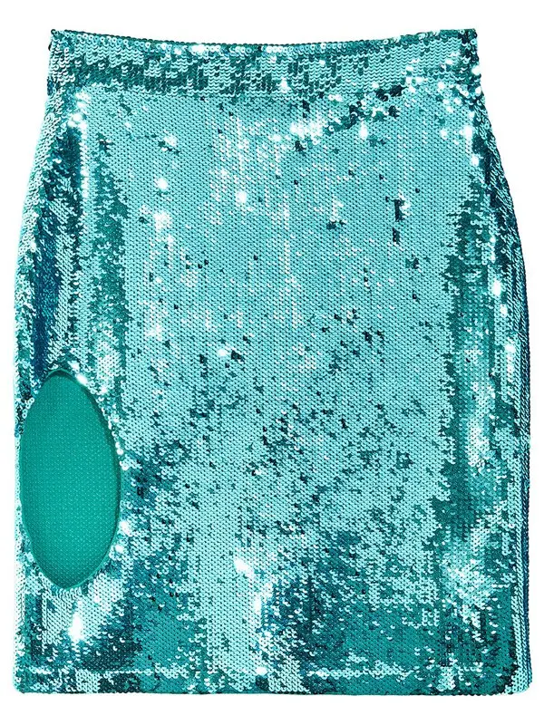 Loewe Sequin Cut-out Skirt - Turquoise