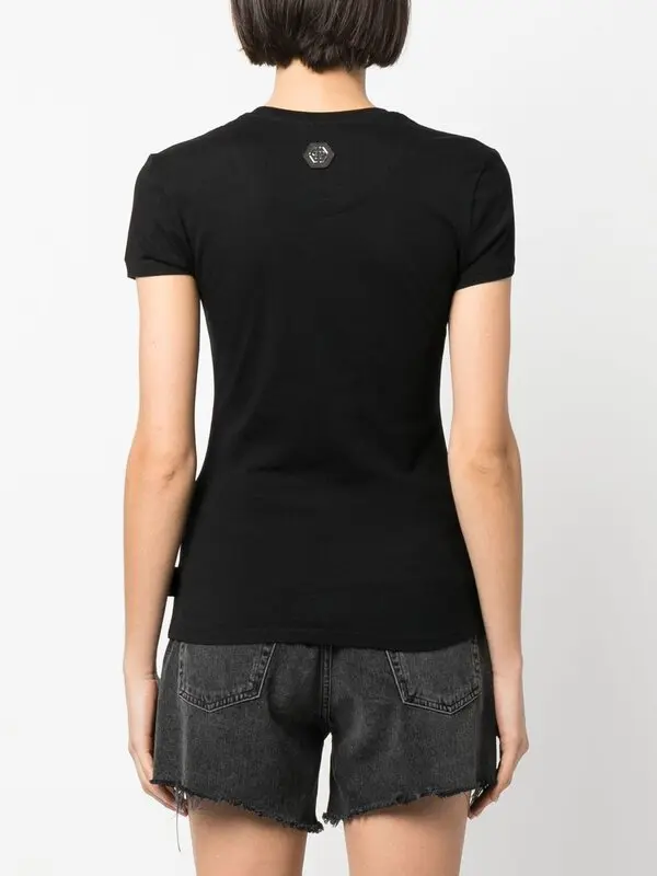 Philipp Plein Crystal-embellished Printed T-shirt - Black