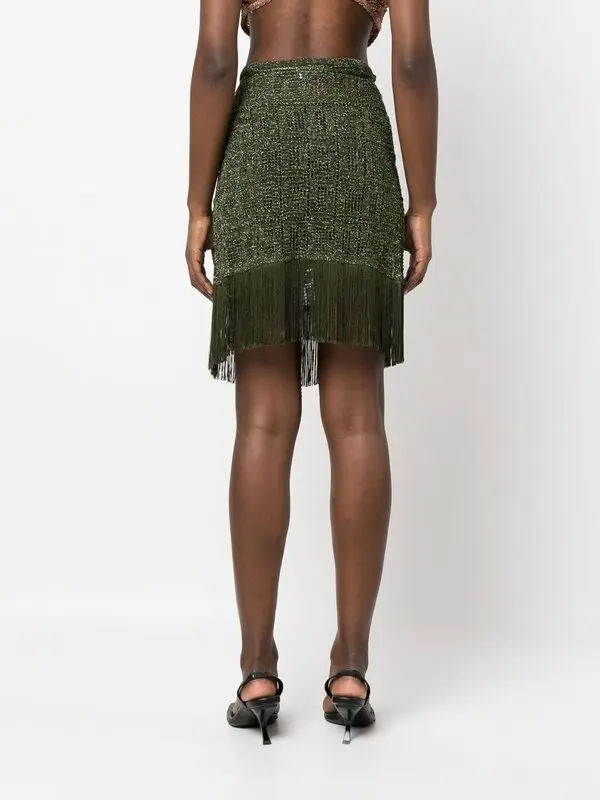 Gcds Fringe-detail Macramé Skirt