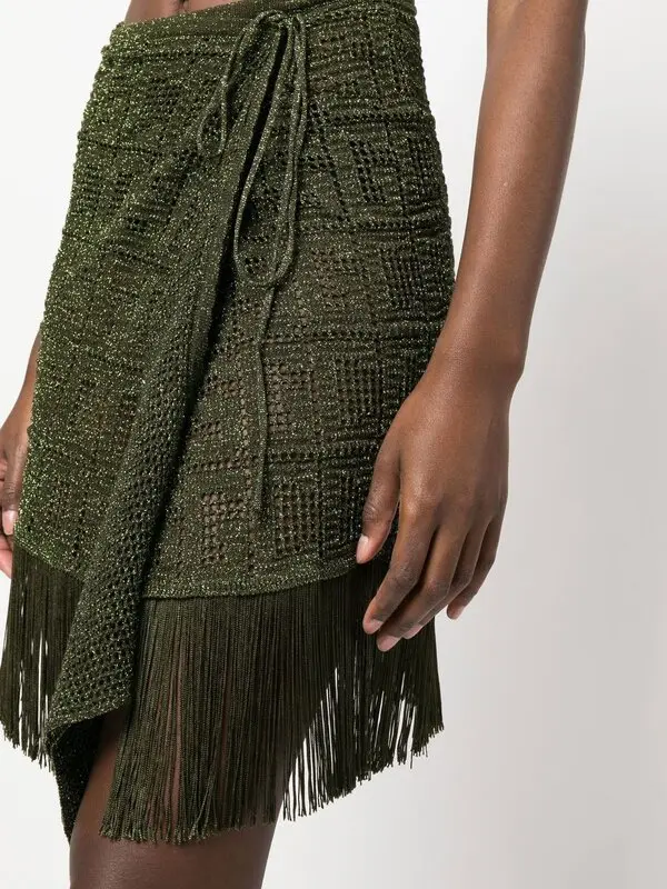 Gcds Fringe-detail Macramé Skirt