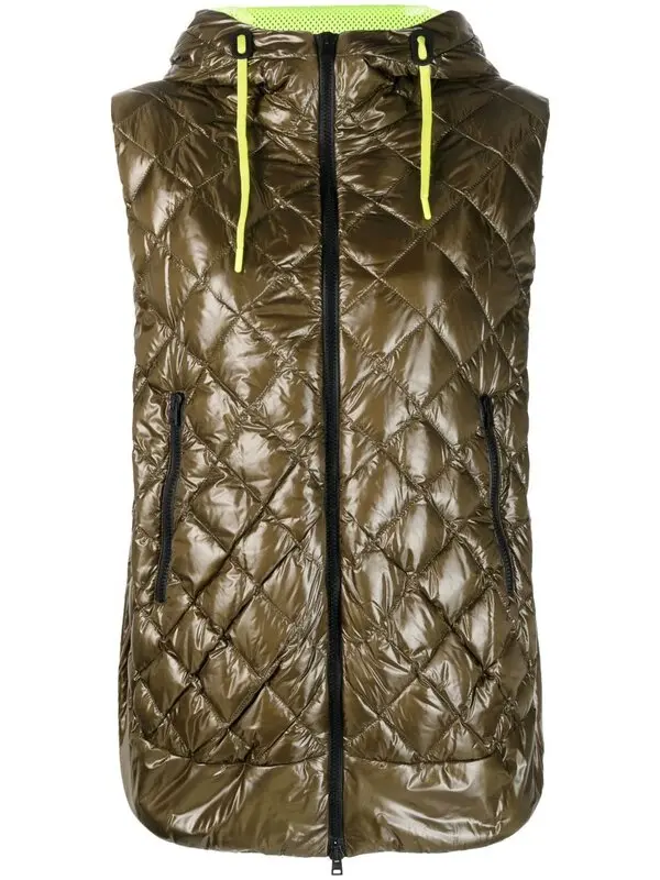 Herno Zip-up Hooded Quilted Gilet