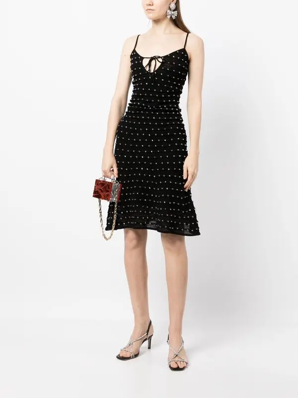 SELF-PORTRAIT Bead-embellished Knitted Midi-dress