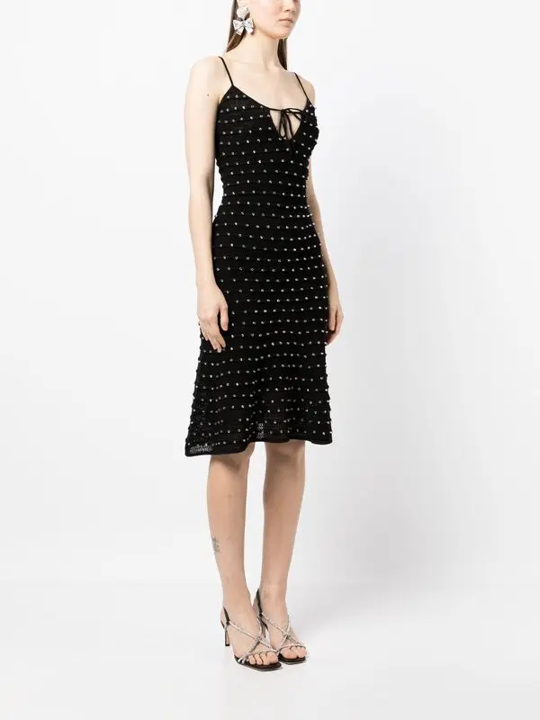 SELF-PORTRAIT Bead-embellished Knitted Midi-dress