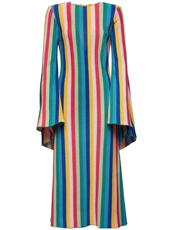 La DoubleJ Vertical-stripe Midi Dress - Blue