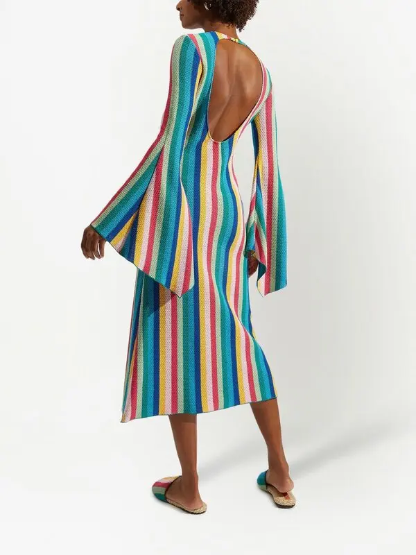 La DoubleJ Vertical-stripe Midi Dress