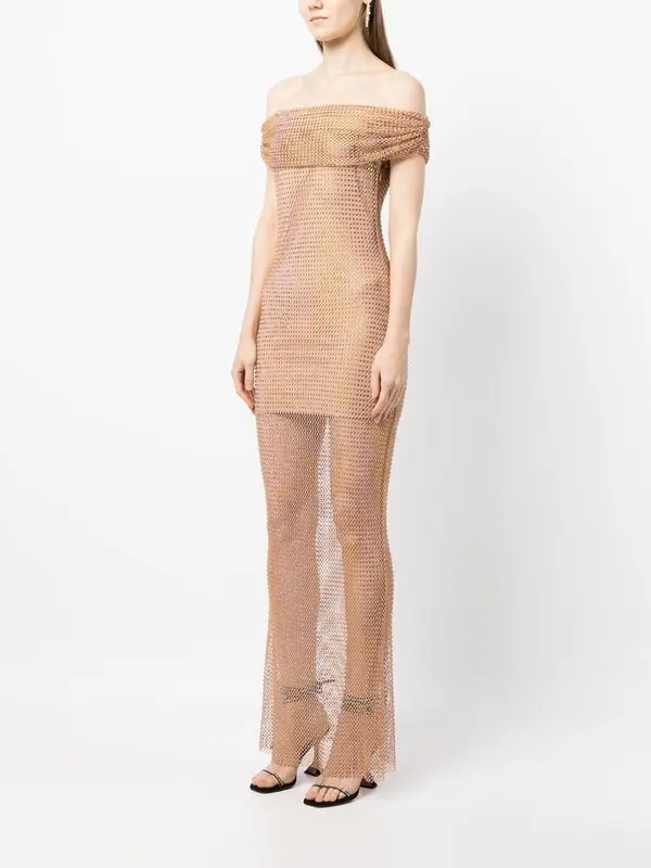 SELF-PORTRAIT Rhinestone-embellished Maxi Dress