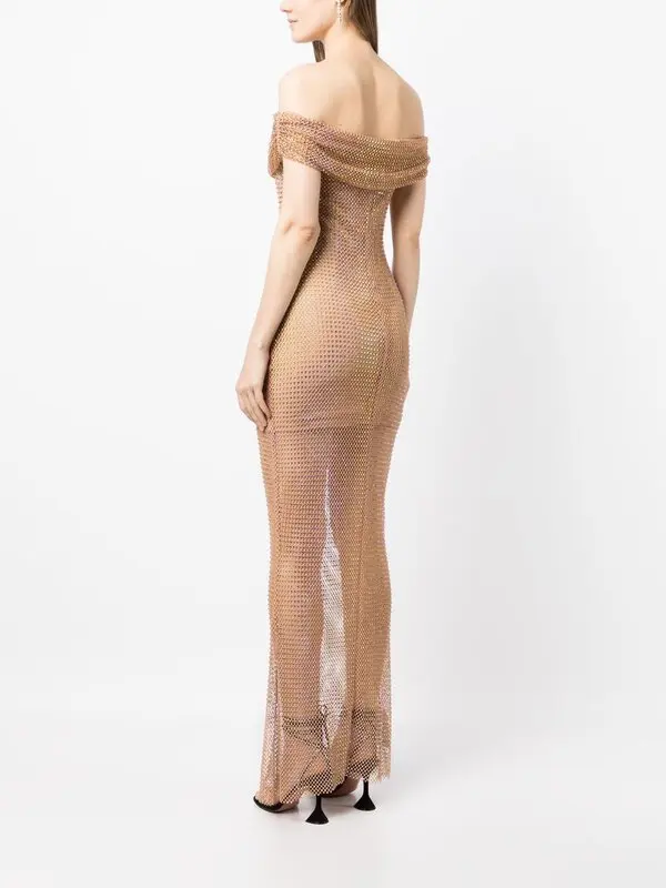 SELF-PORTRAIT Rhinestone-embellished Maxi Dress