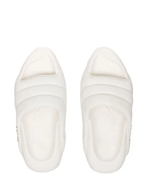 Balmain B-it Quilted Leather Slides - White