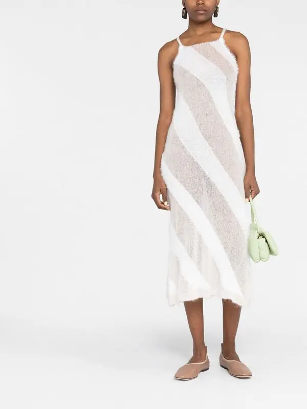 Gimaguas Fuzzy Knitted Slip Dress In White - 69% Off | Editorialist