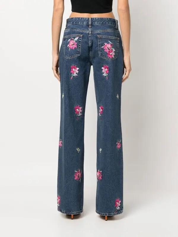 BLUGIRL Floral-embroidered Jeans