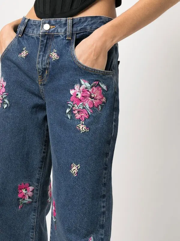 BLUGIRL Floral-embroidered Jeans