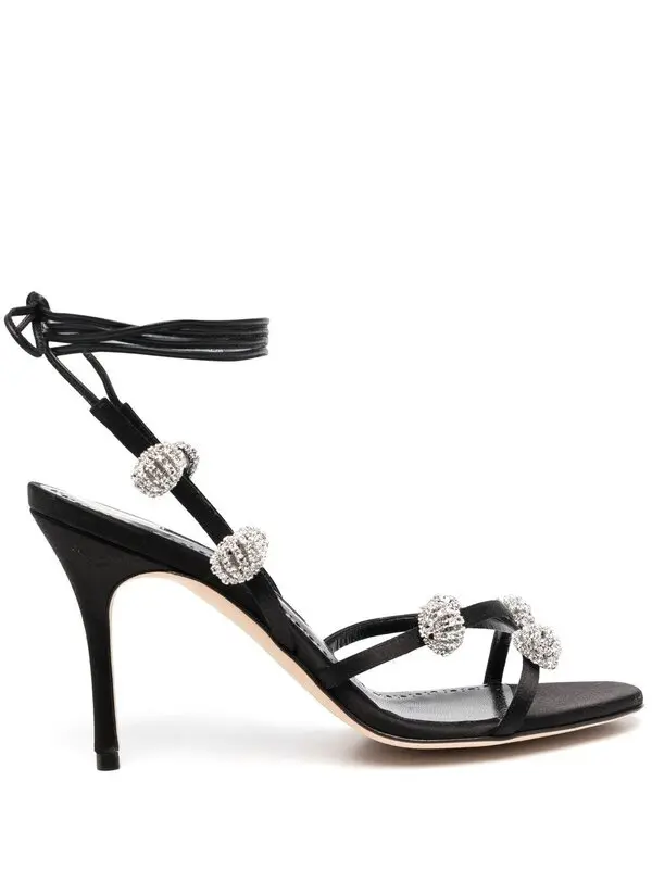 Manolo Blahnik Elsaka 100mm Embellished Sandals