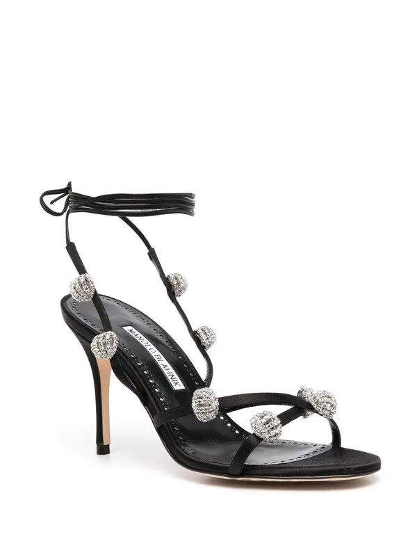 Manolo Blahnik Elsaka 100mm Embellished Sandals