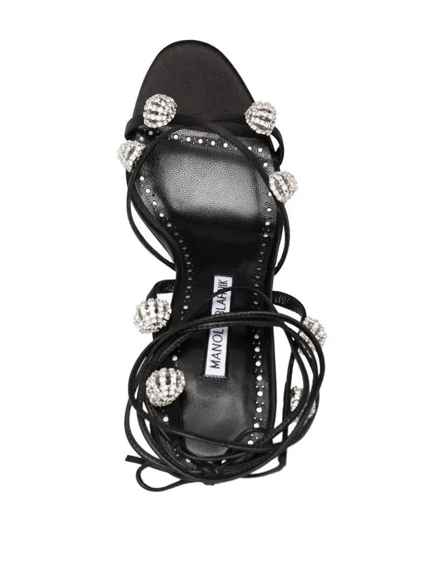 Manolo Blahnik Elsaka 100mm Embellished Sandals