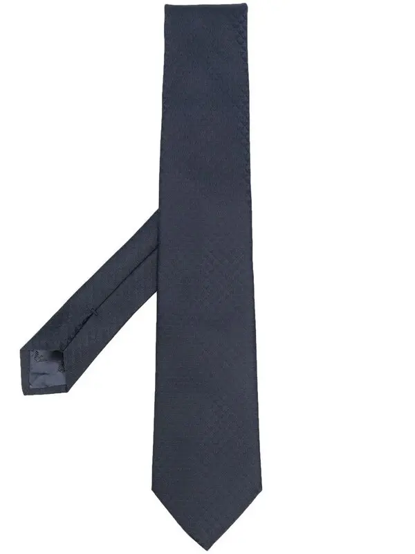 Emporio Armani Monogram Neck Tie - Blue