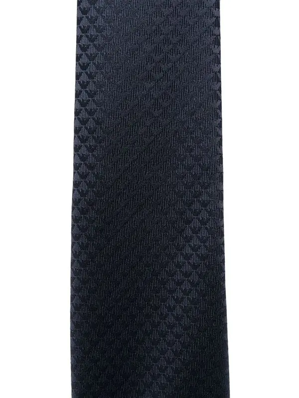 Emporio Armani Monogram Neck Tie - Blue