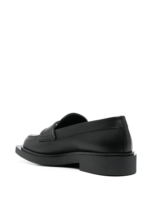 3JUIN Almond-toe Leather Loafers - Black