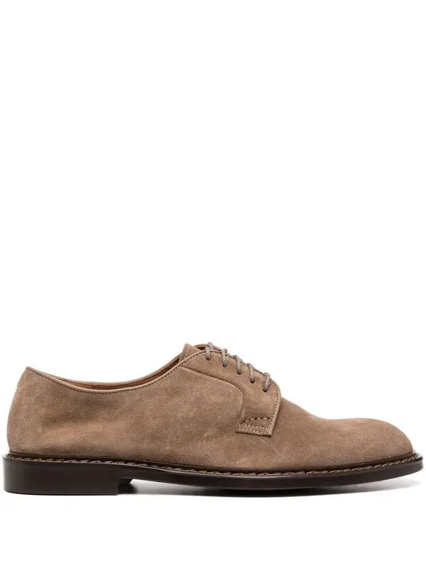 DOUCAL'S Lace-up Suede Derby Shoes - Neutrals