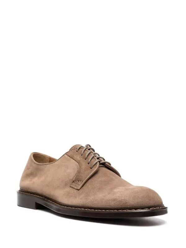 DOUCAL'S Lace-up Suede Derby Shoes - Neutrals