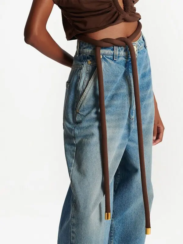 Balmain Knotted Cropped Top