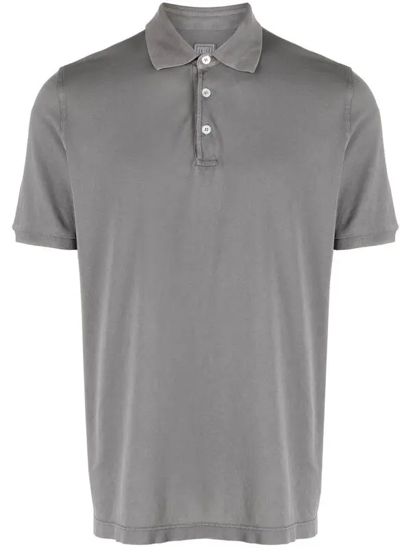 Fedeli Piqué-weave Cotton Polo Shirt - Grey