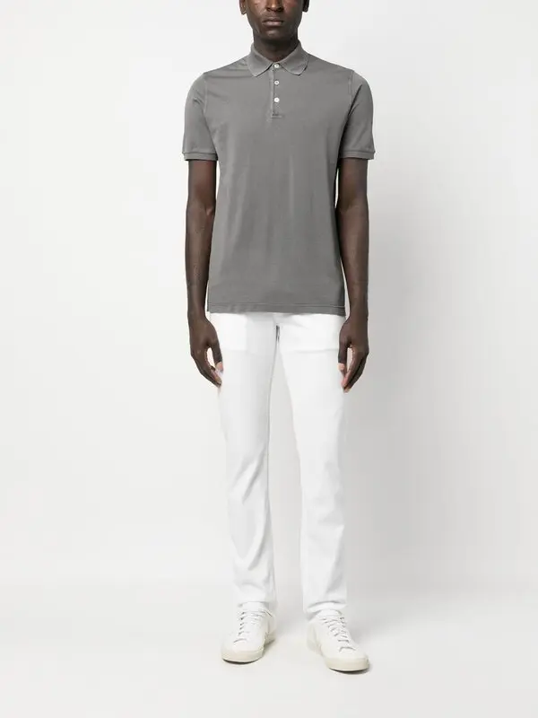 Fedeli Piqué-weave Cotton Polo Shirt - Grey