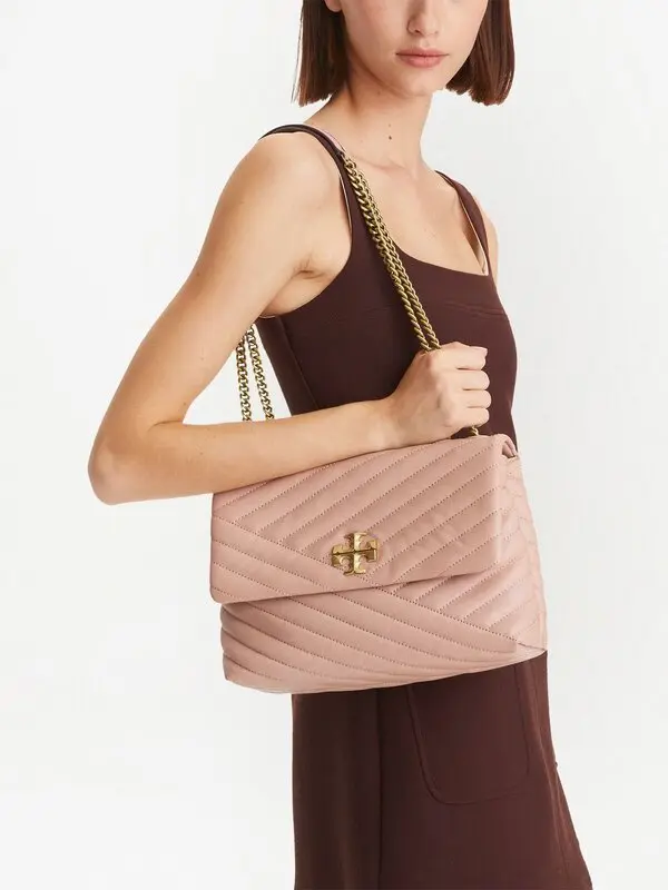 Tory Burch Kira Chevron Convertible Shoulder Bag Pink Editorialist - Main Image