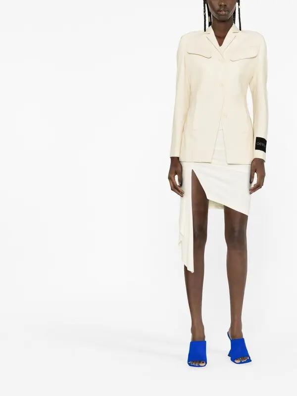 Off-White Single-breasted Virgin Wool Blazer - Neutrals