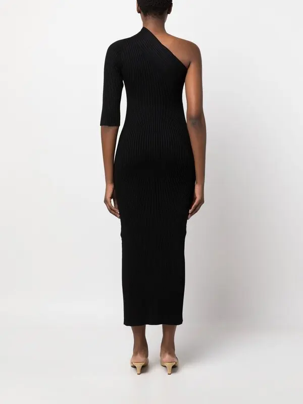 AERON Ribbed Asymmetric Midi Dress