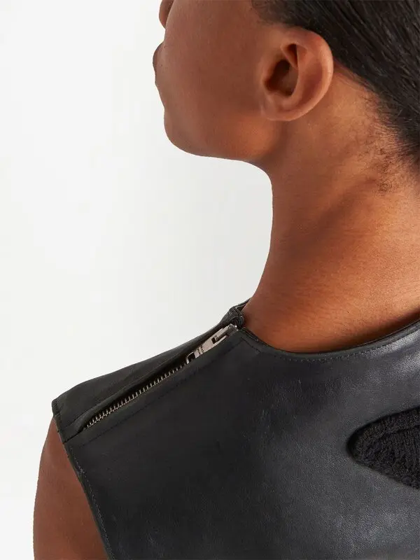 Prada Sleeveless Leather Mini Dress