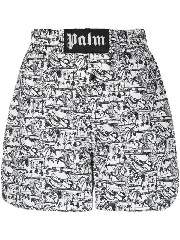 Palm Angels Waves-print Boxer Shorts
