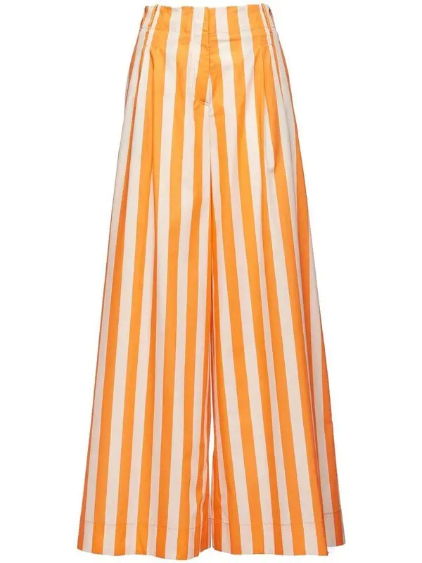 La DoubleJ Vertical-stripe Palazzo Trousers - Orange