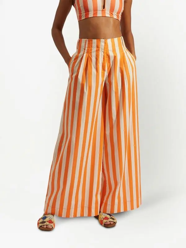 La DoubleJ Vertical-stripe Palazzo Trousers