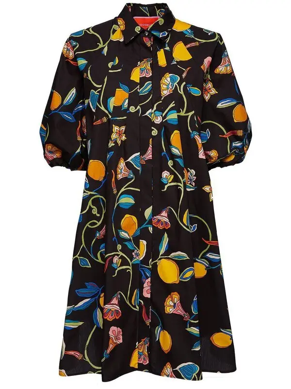 La DoubleJ Lemon Print Short Dress