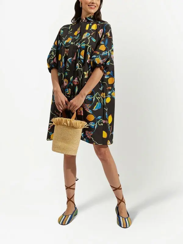 La DoubleJ Lemon Print Short Dress