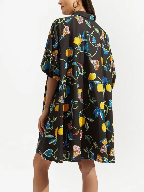 La DoubleJ Lemon Print Short Dress