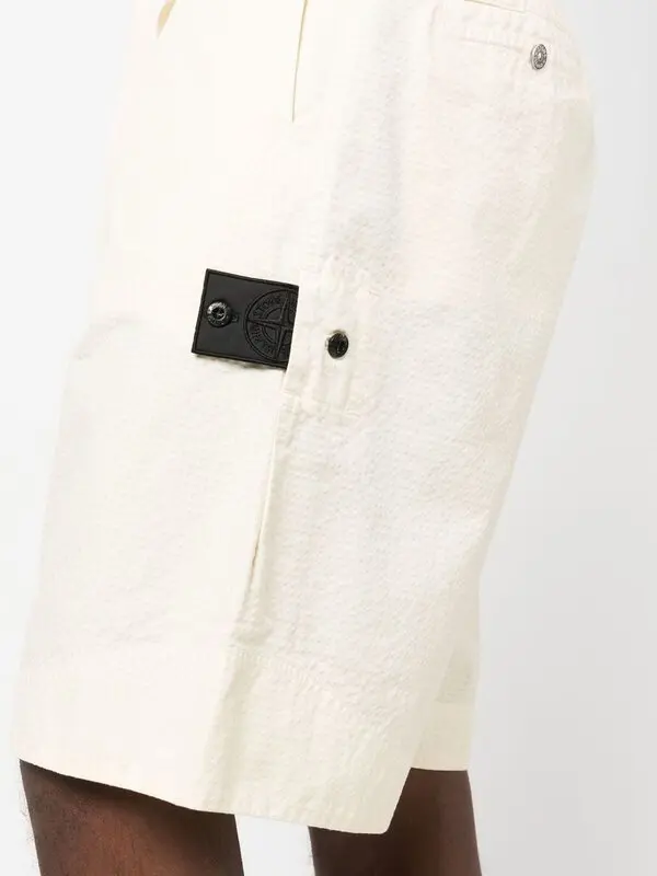 Stone Island Compass-patch Chino Shorts - Yellow